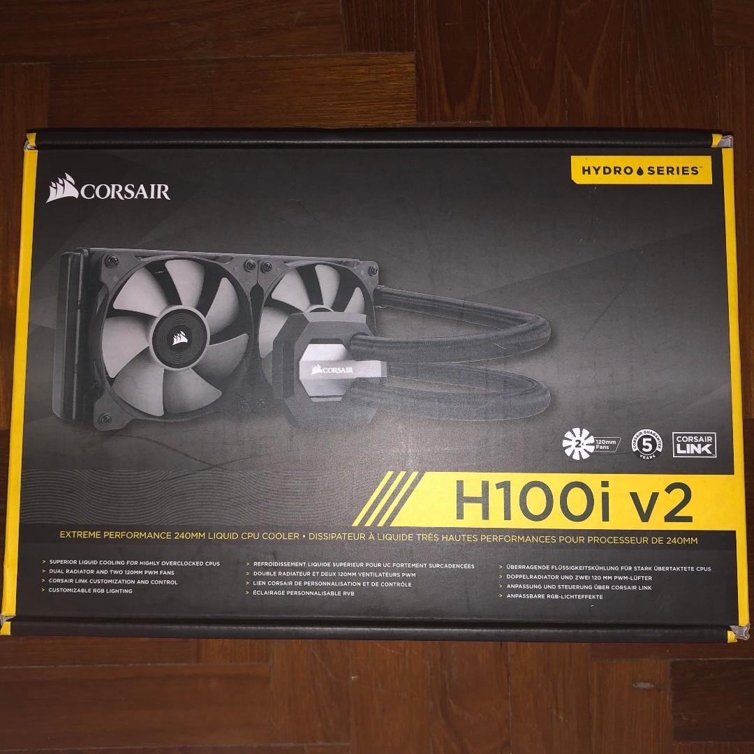 CORSAIR Hydro Series H100i v2 AIO Liquid CPU Cooler, Computers & Tech ...