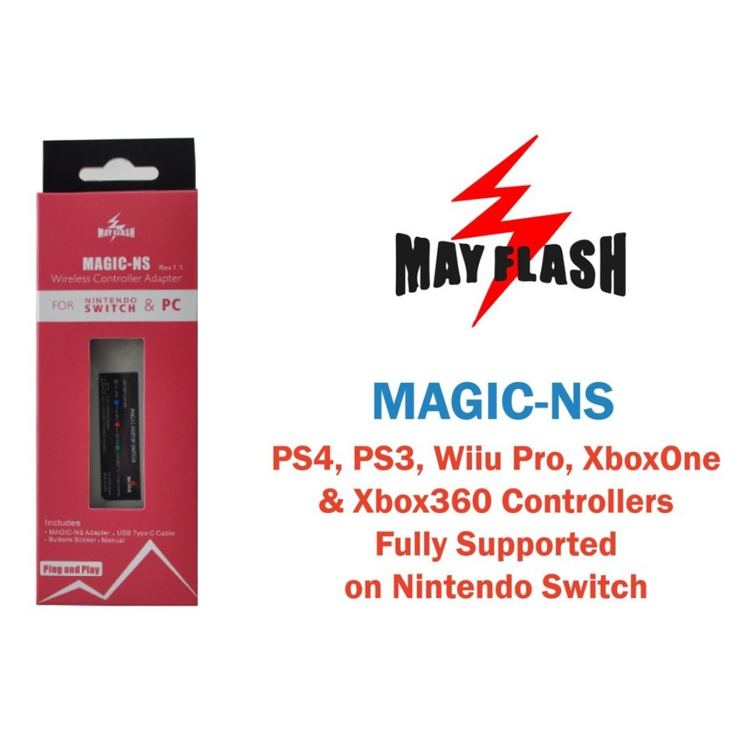 Mayflash Magic NS Wireless Controller Adaptors, Video Gaming, Gaming ...