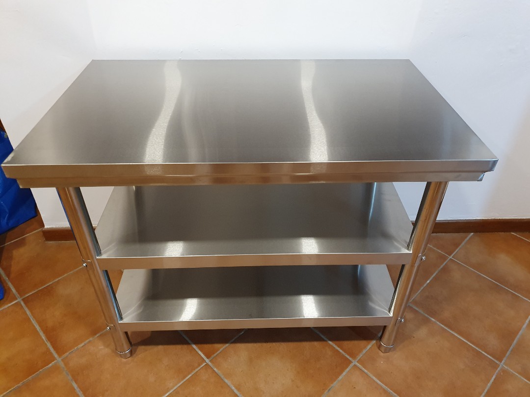 Stainless steel kitchen working table / kitchen island, Furniture ...