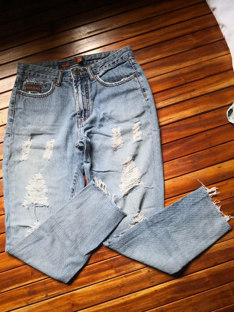 TANK SUPER RIPPED JEANS, Women's Fashion, Bottoms, Jeans on Carousell