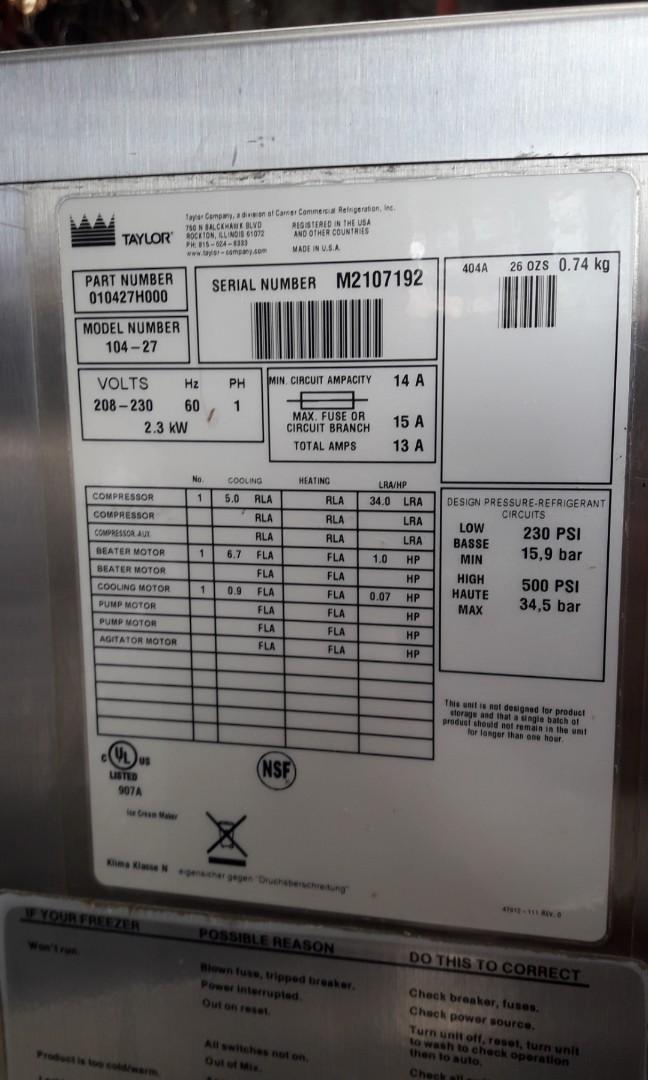 Taylor Batch Ice Cream Freezer Gelato Ice Cream Machine, TV & Home ...