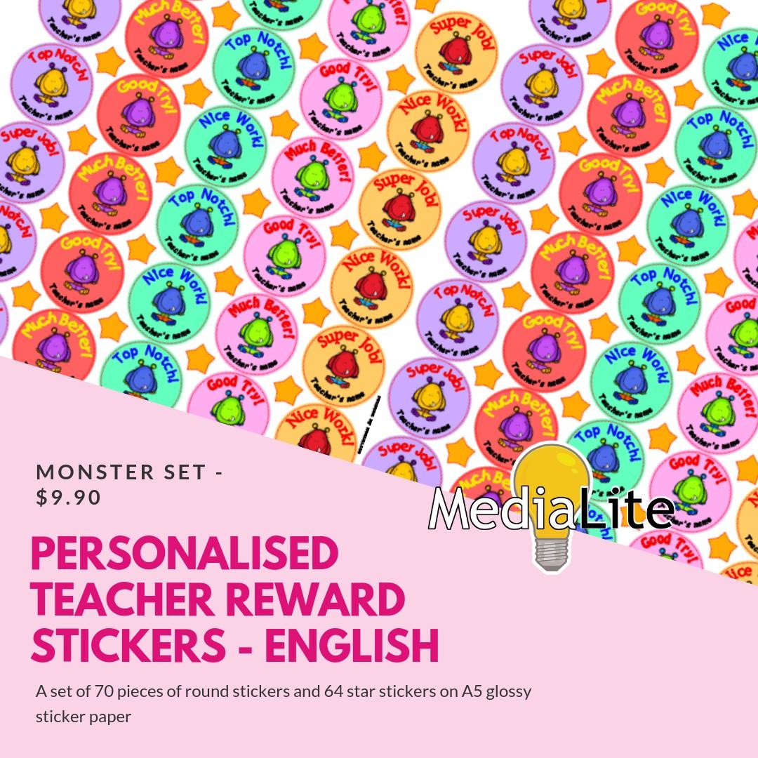 Teachers' Day Personalised Teacher Reward Stickers English, Hobbies ...