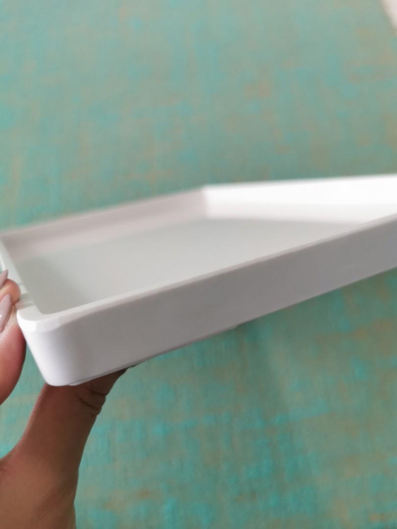 White acrylic rectangular tray exhibition booth sample food, Everything ...