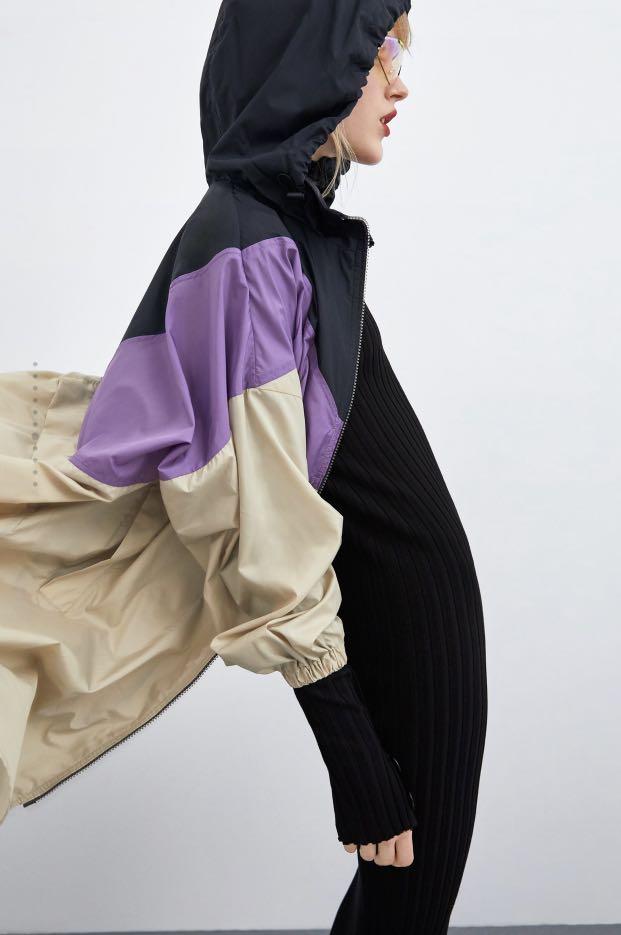 Zara Color block raincoat with bag, Women's Fashion, Coats, Jackets and ...