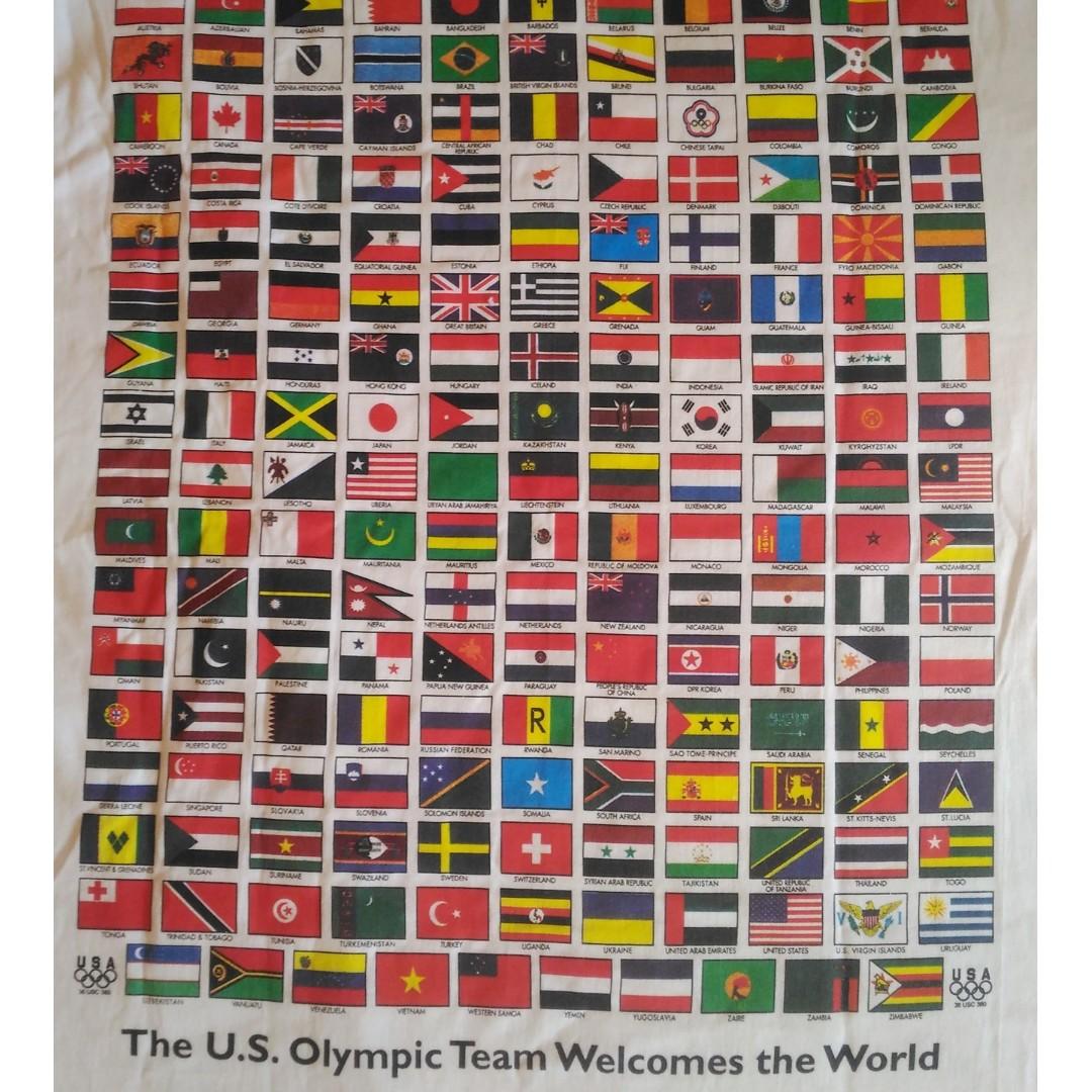 1996 Atlanta Olympic Games World Flags T-Shirt, Men's Fashion, Tops ...