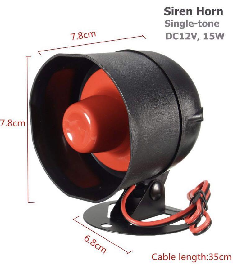 Car Alarm Vehicle Security System Keyless 2 Remote Control Siren Horn ...