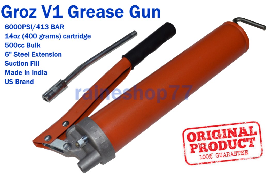 Groz Lever Grease Gun V1, Commercial & Industrial, Construction Tools ...