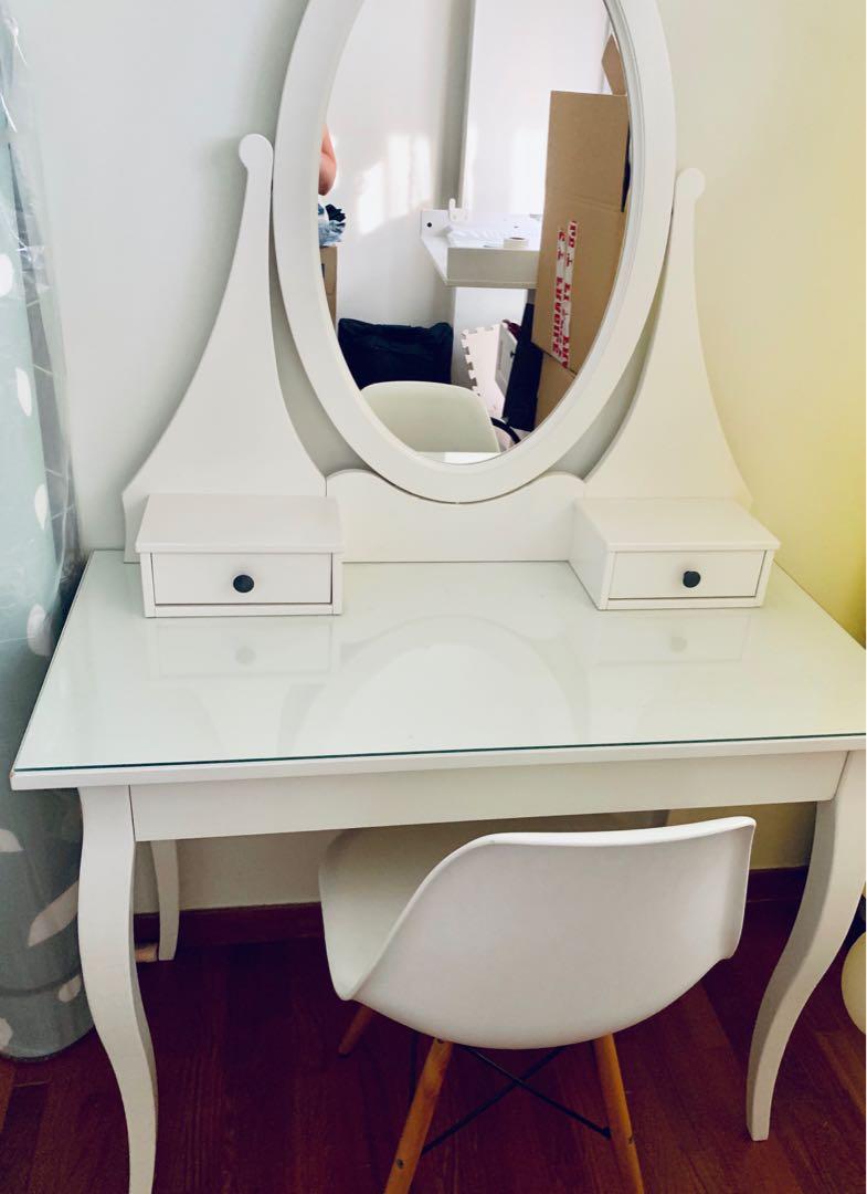 IKEA Hemnes Dressing Table with Mirror, Furniture & Home Living ...