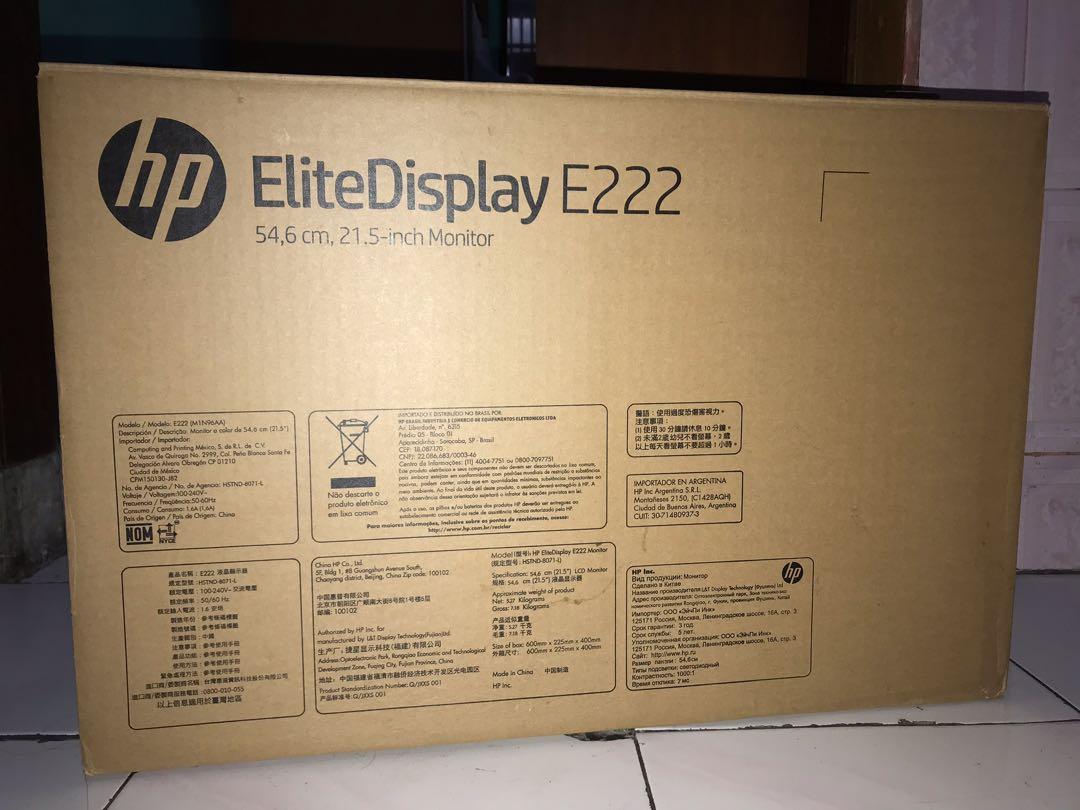 Monitor HP EliteDisplay E222, Elektronik, Bagian Komputer & Aksesoris di Carousell