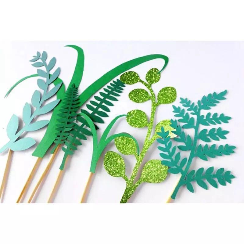Nature Green Plant Cake Toppers, Hobbies & Toys, Stationery & Craft ...