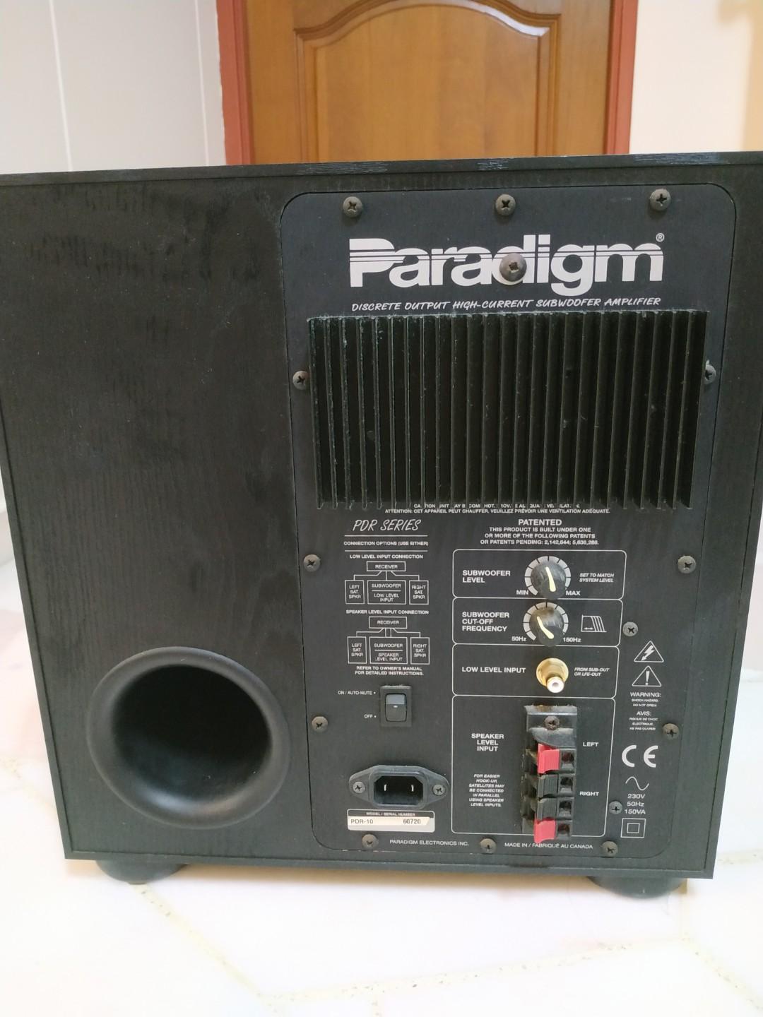 Paradigm PDR-10 Subwoofer, Audio, Soundbars, Speakers & Amplifiers on ...