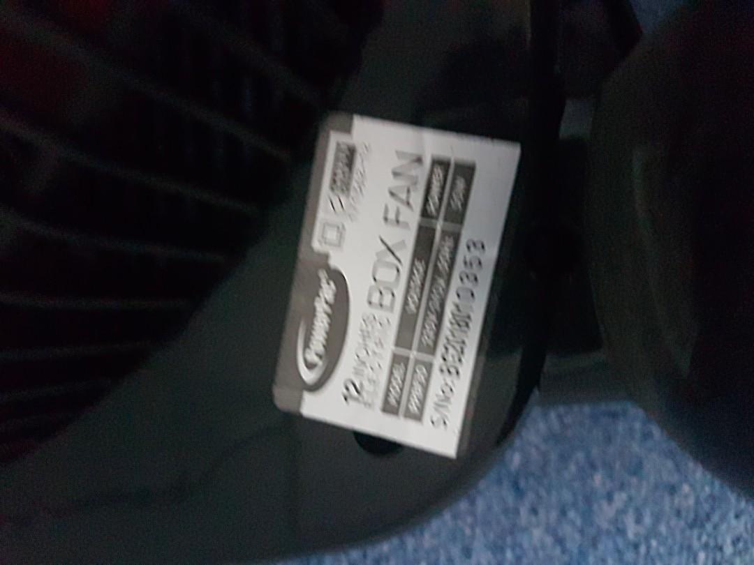 PowerPac 12 INCH electric box fan (PPBF30), Furniture & Home Living ...