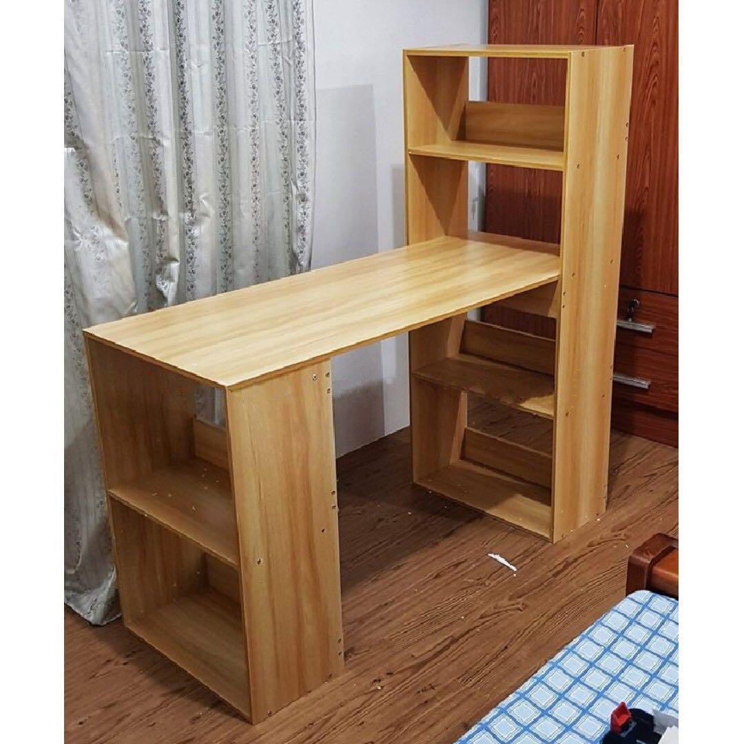 Study Table with Bookshelves, Furniture & Home Living, Furniture ...
