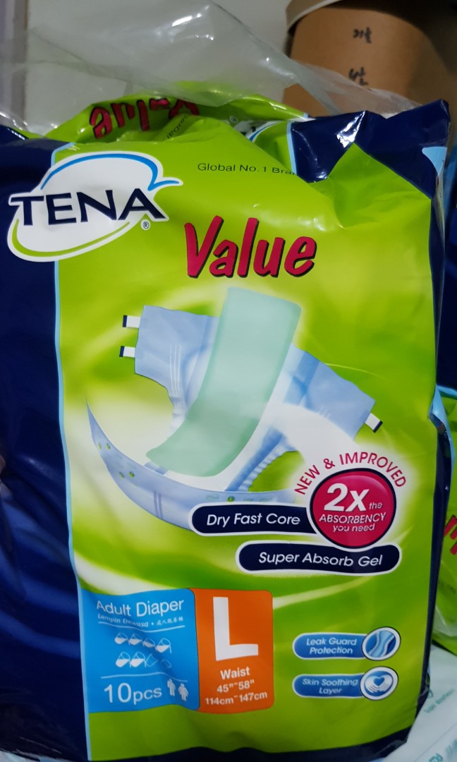 Tena Value Adult diaper size L ($8 each pack), Health & Nutrition, Assistive & Rehabilatory Aids ...