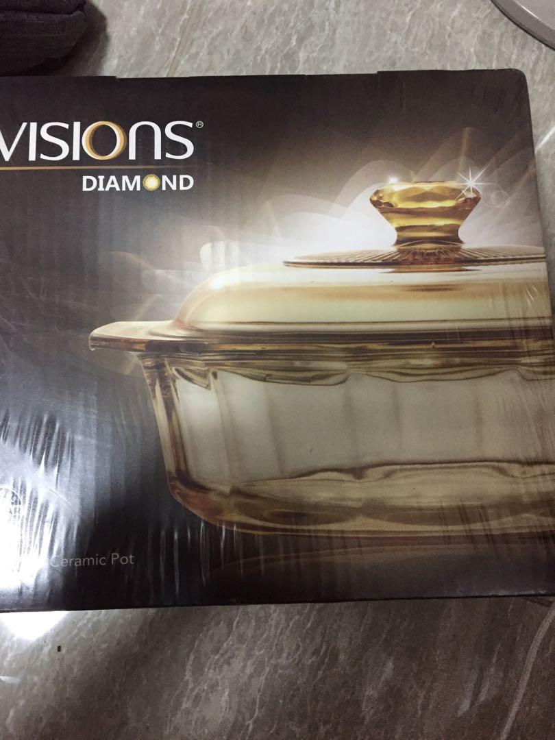Visions Glass Ceramic Pot 1.5L, Furniture & Home Living, Kitchenware ...