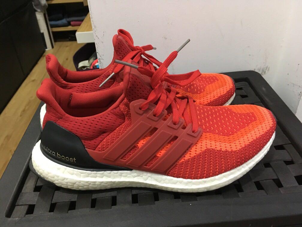Adidas Ultraboost red, Men's Fashion, Footwear, Sneakers on Carousell