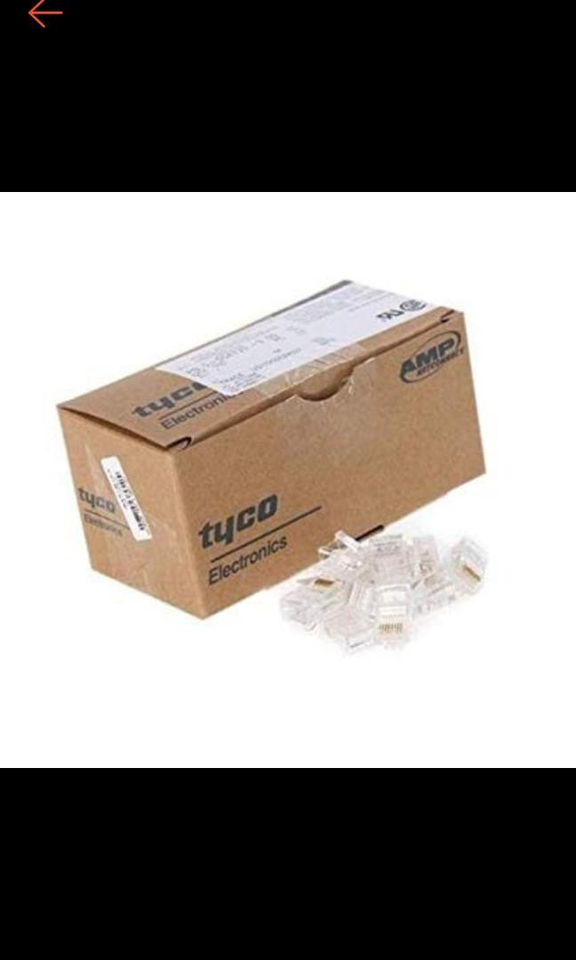 AMP Tyco RJ45 Connector Set of 100, Computers & Tech, Parts ...