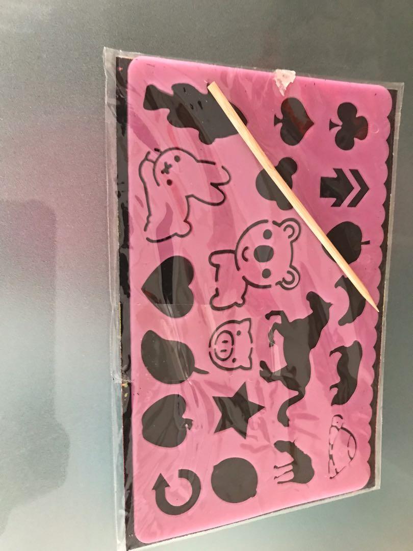 Party Children Scratch Sketch Board With Stencil Hobbies Toys Party Children Scratch Sketch Board With Stencil Hobbies Toys