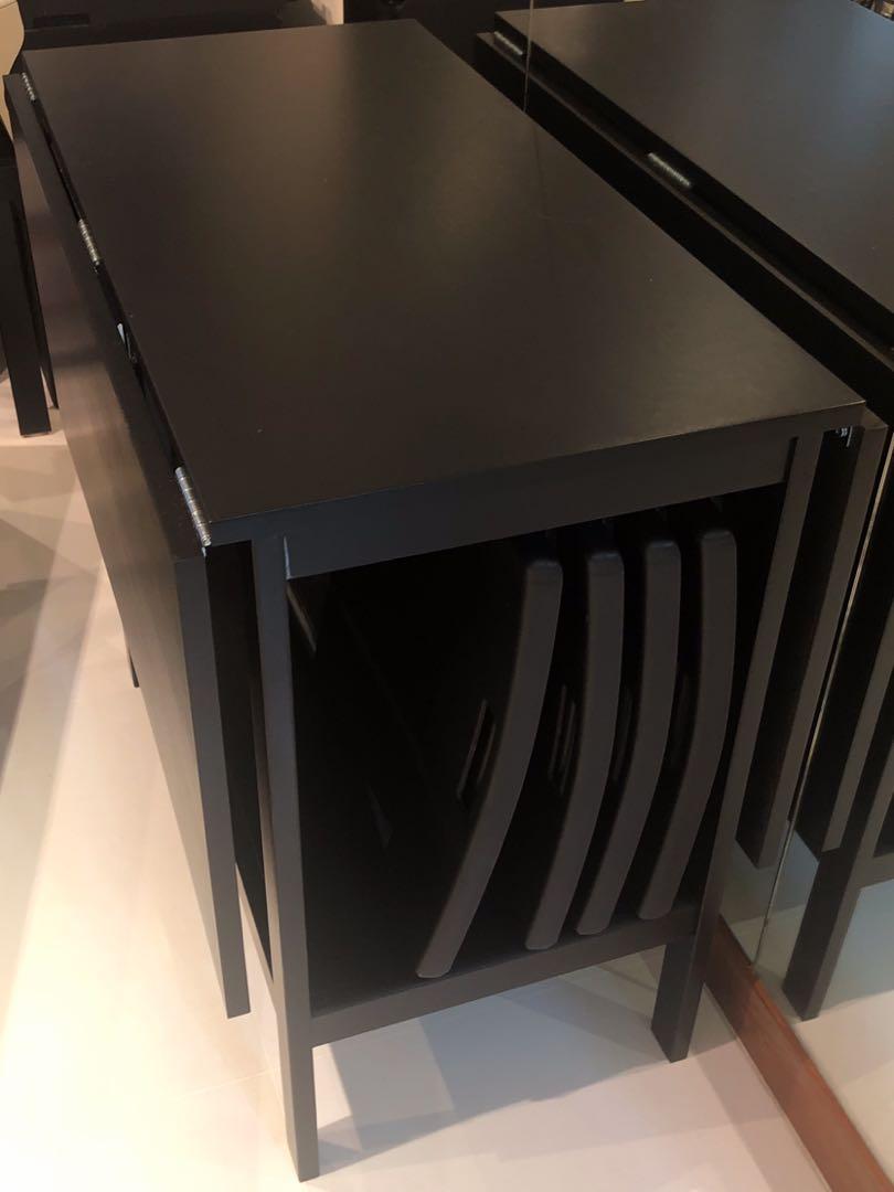Ikea drop leaf folding dining table with 4 Folding Chairs, Furniture ...