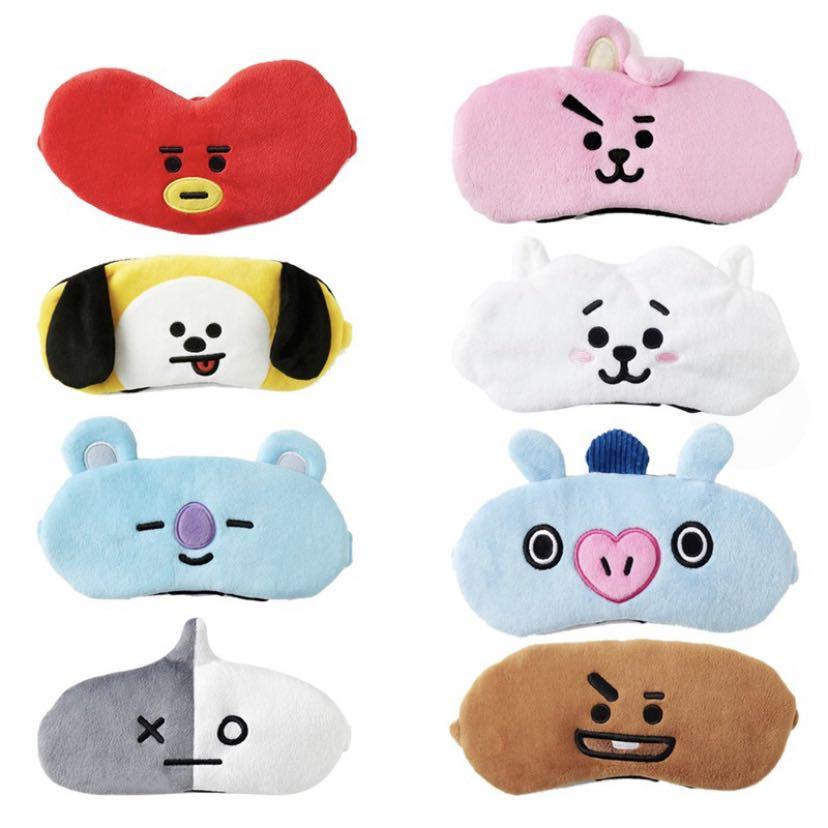 Kpop BTS BT21 Bangtan Boys BTS Sleep Mask Jimin Chimmy RJ Cooky Eye Masks, Hobbies & Toys ...