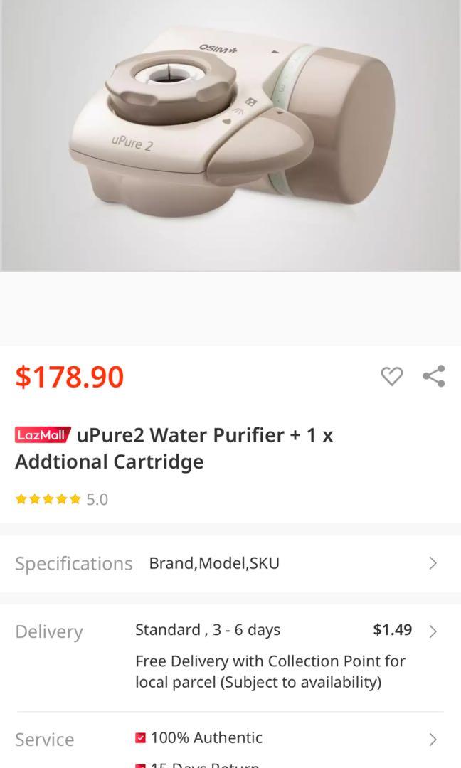 OSIM uPure 2 water purifiers, TV & Home Appliances, Kitchen Appliances ...