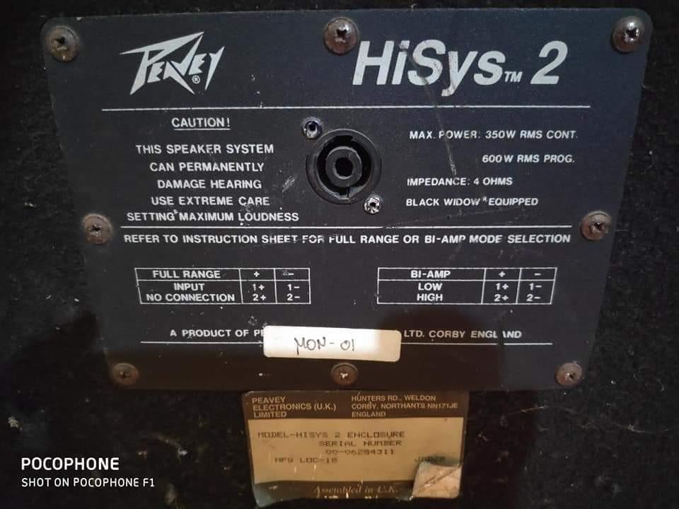Peavey HiSys 2 Passive 350watts Speaker Sale Swap, Hobbies & Toys ...