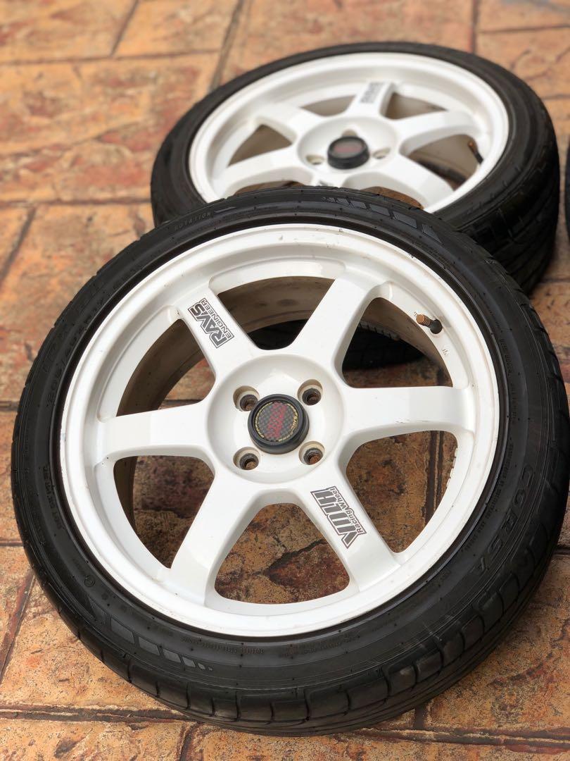 Sport Rim TE37 17 pcd100, Auto Accessories on Carousell