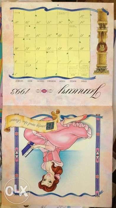Disney Vintage Wall Calendars Beauty and the Beast and Pooh, Hobbies ...