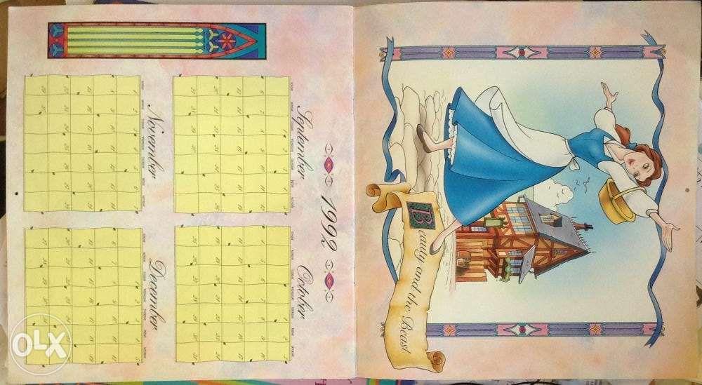 Disney Vintage Wall Calendars Beauty and the Beast and Pooh, Hobbies ...