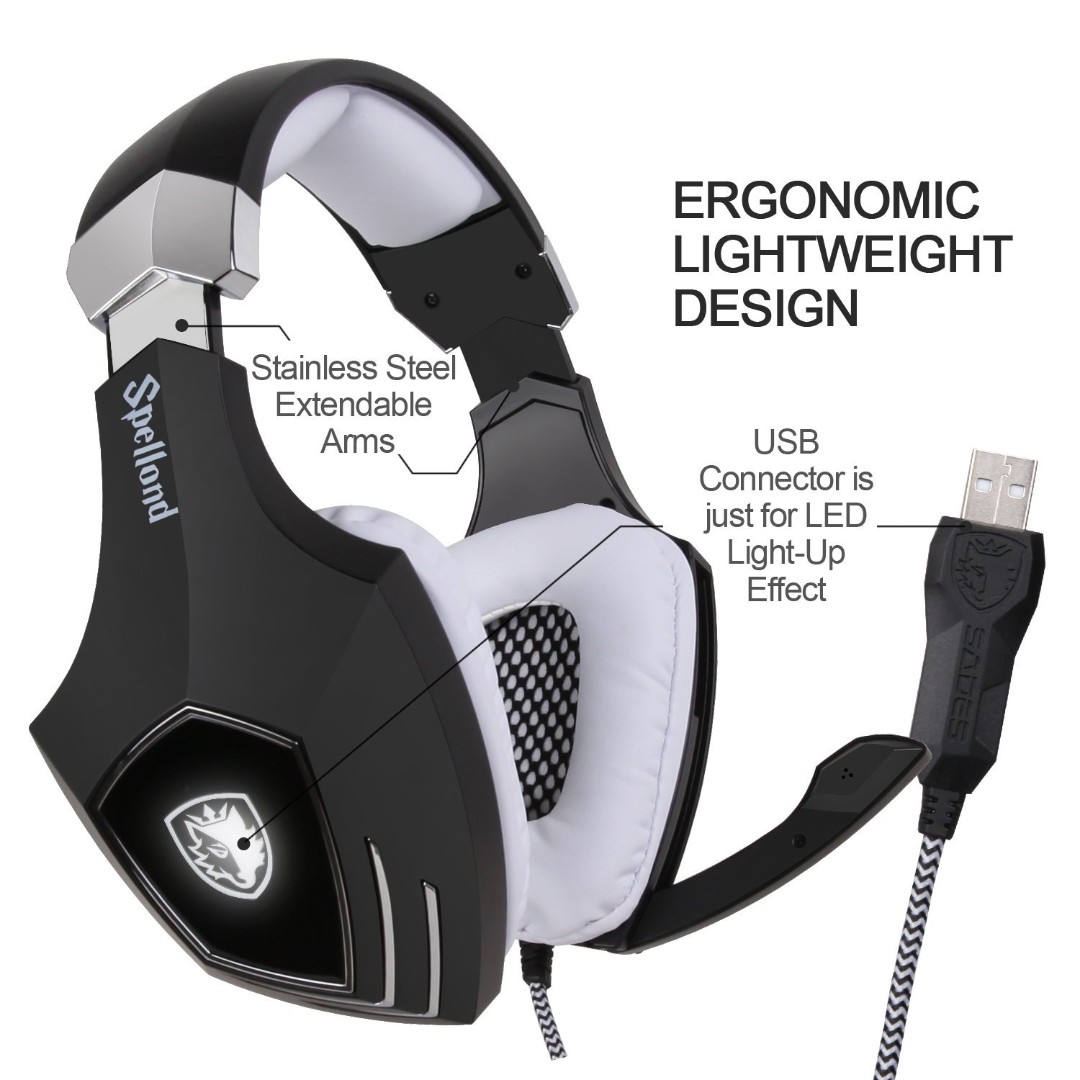 3639 USB Gaming Headset-SADES A60/OMG Computer Over Ear Stereo ...