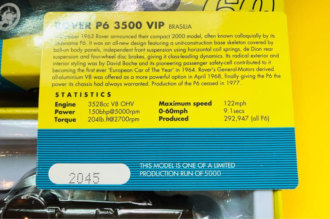 Corgi Rover P6 3500 VIP - Ltd Edition, Hobbies & Toys, Toys & Games on ...