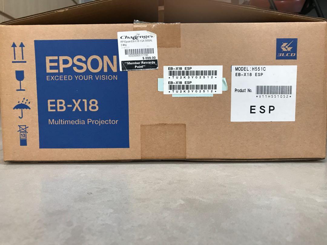 Epson projector EB-X18, TV & Home Appliances, TV & Entertainment ...