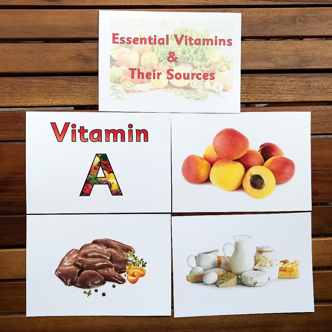 Essential Vitamins & Their Sources Flashcards (Right brain training ...