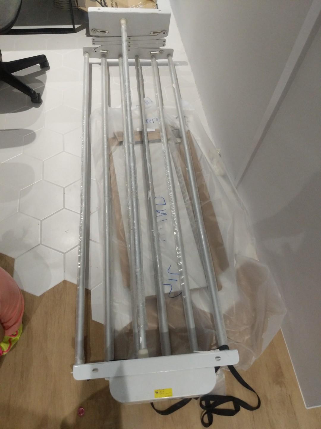 Hdb bto clothes rack hanger retractable, Furniture & Home Living ...