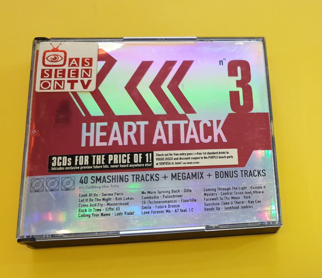 Heart Attack 3 - A 3CD Box Set with 40 Tracks Compilation Album, TV & Home Appliances, TV ...