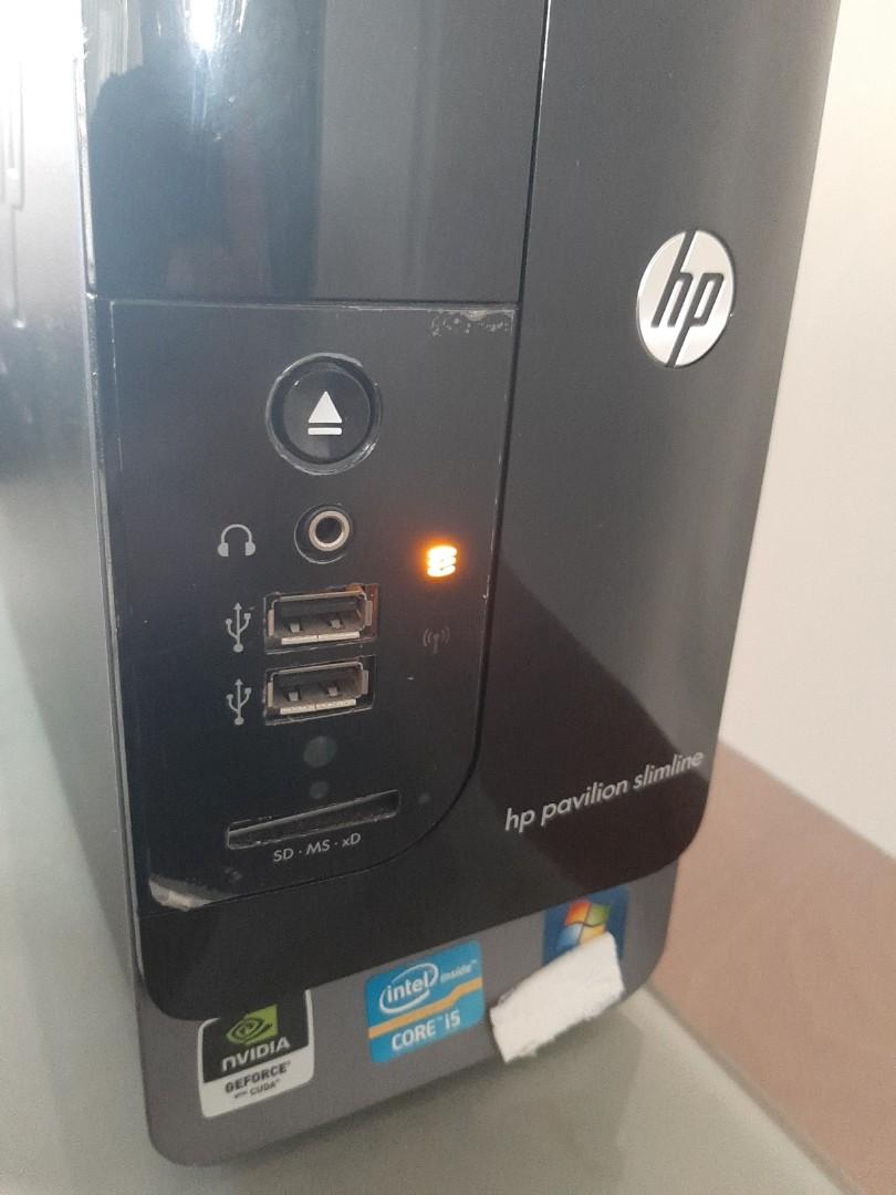 HP Pavilion Slimline Desktop CPU Windows 7 Professional s5-1050d Intel Core i5-2400S 2.50GHz ...