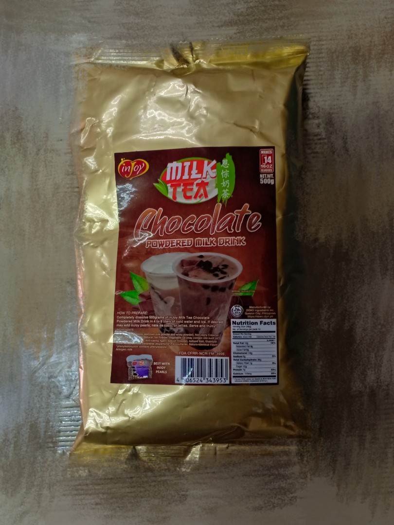 New Flavor Injoy Chocolate Milk Tea Powder 500g, Health & Nutrition ...