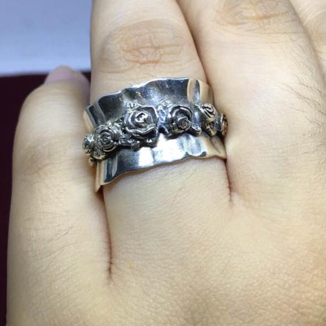 NVR66 RL ISRAEL ROSE 925 STER SILVER ESTATE RING SIZE 7 8.4 GRAMS ...