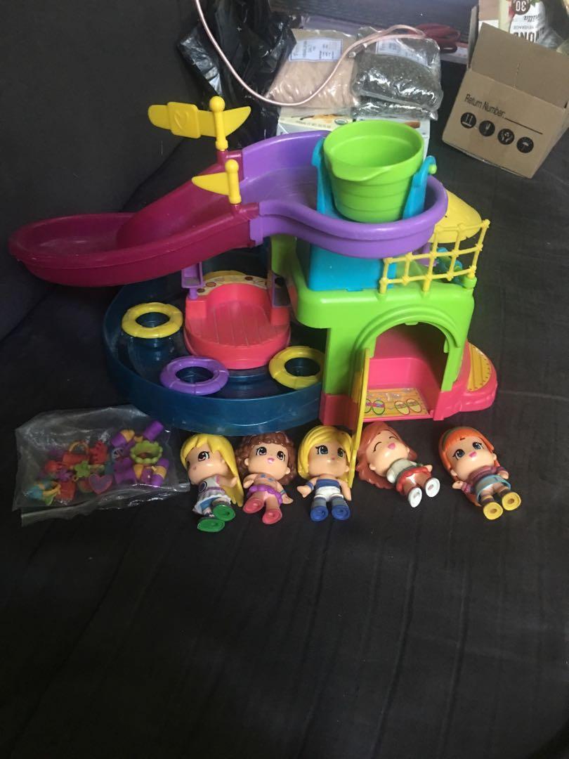 Preloved Pinypon Aquapark with 5 pinypon characters, Hobbies & Toys ...