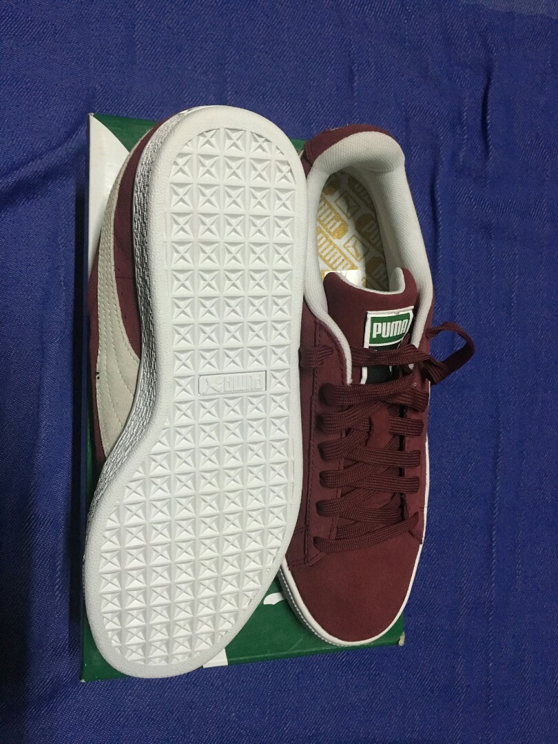 Puma suede maroon, Men's Fashion, Footwear, Sneakers on Carousell