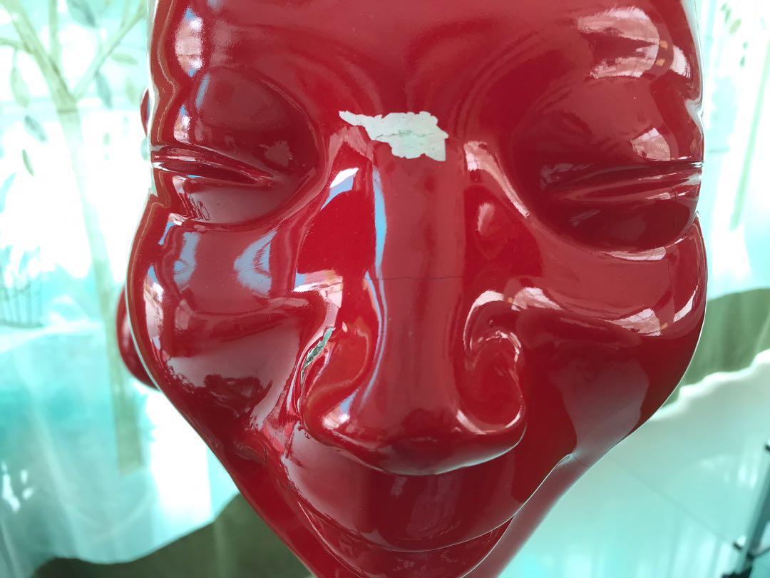 Red bowing man statue \ lamp, Furniture & Home Living, Lighting & Fans ...