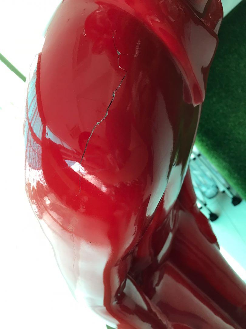 Red bowing man statue \ lamp, Furniture & Home Living, Lighting & Fans ...