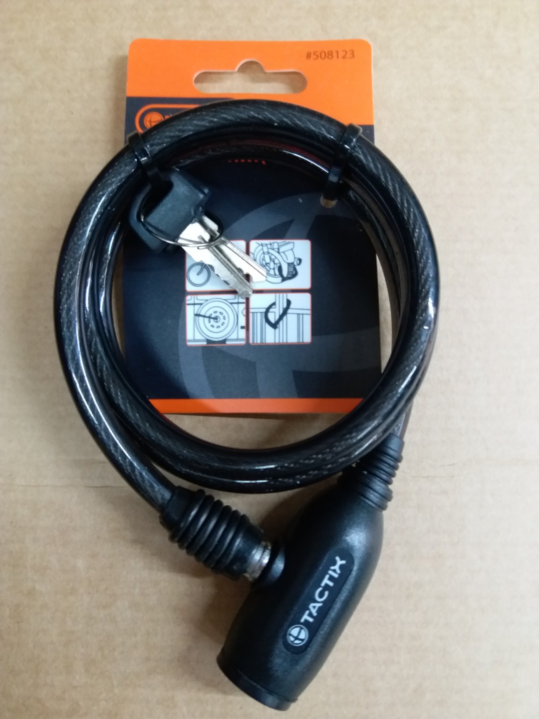 TACTIX Bicycle lock 單車鎖 單車防盜鎖 便攜式 #MTRyl, 運動產品, 單車及配件, 單車 - Carousell
