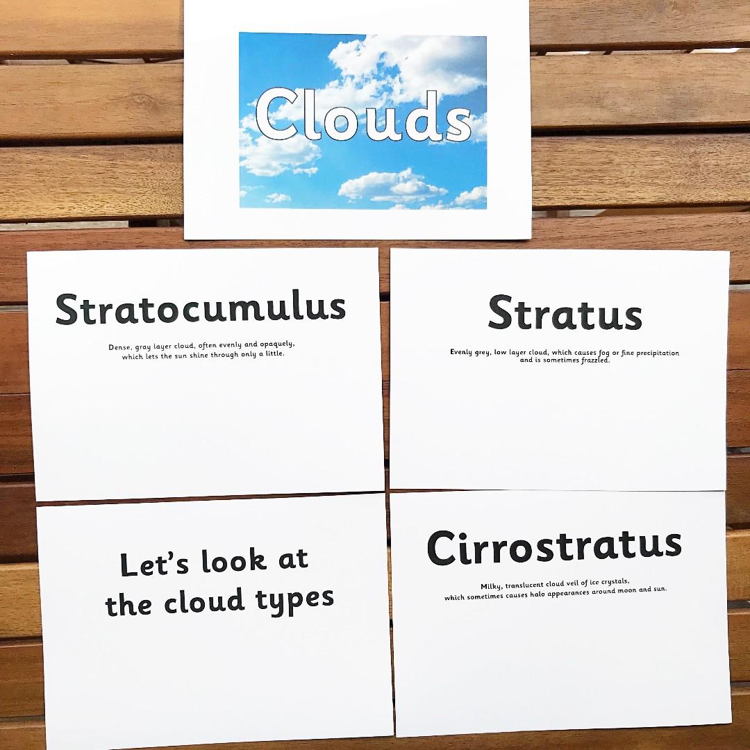 Types of Clouds Flashcards (Right brain training/Shichida/ Heguru ...