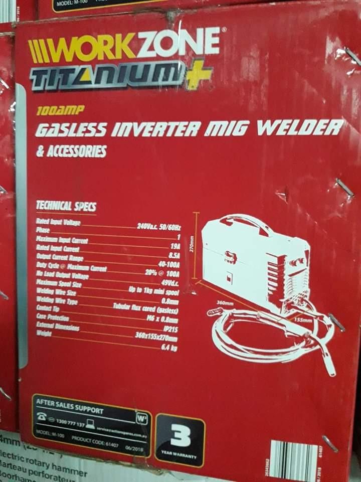 Workzone Titanium Inverter Gasless Mig Migweld Welding Machine ...