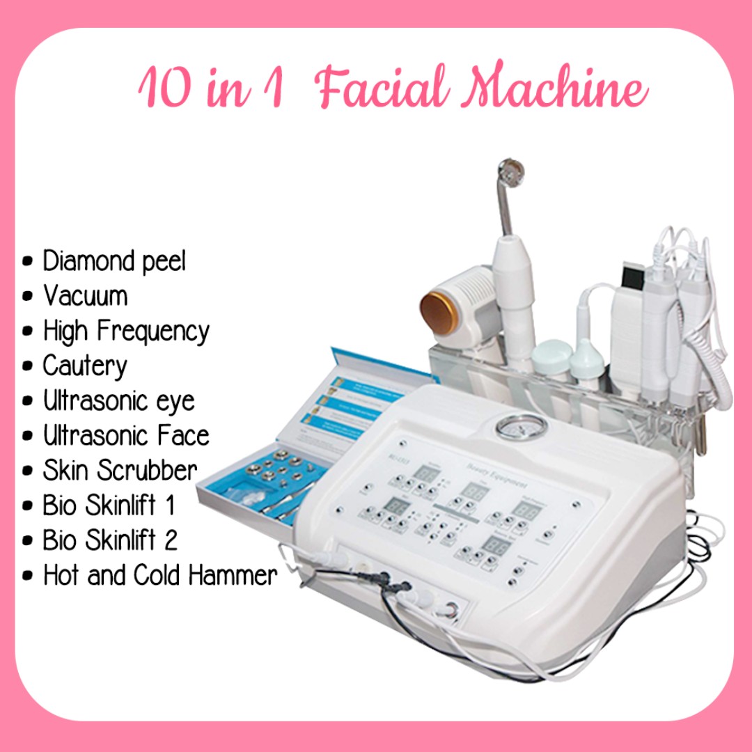 10 in 1 Facial Machine Diamond Peel Complete Set of facial BLACKHEADS ...