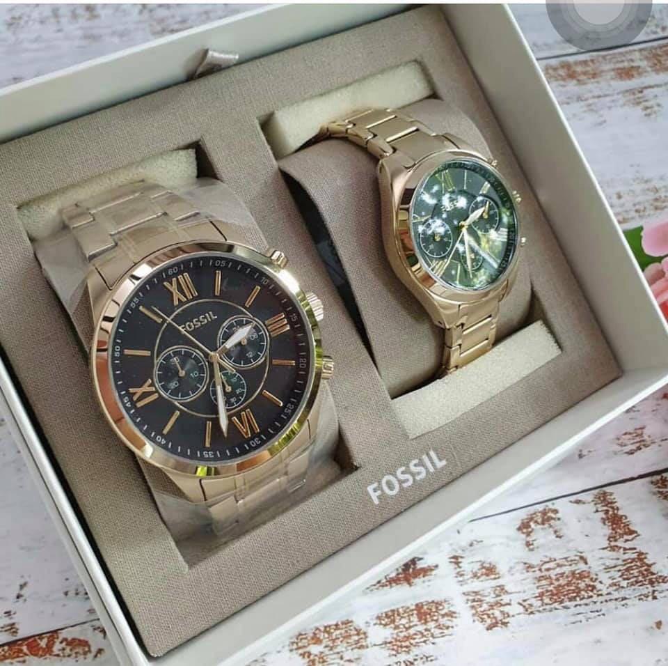 AUTHENTIC FOSSIL COUPLE WATCH SET 3200 each, Luxury, Watches on Carousell