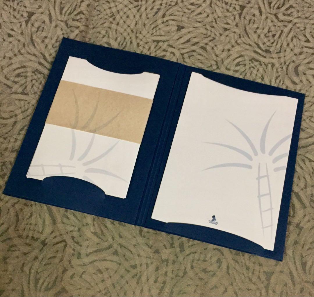 BN Vintage SQ Singapore Airlines Palm Tree Raffles Class letter pad A5 ...