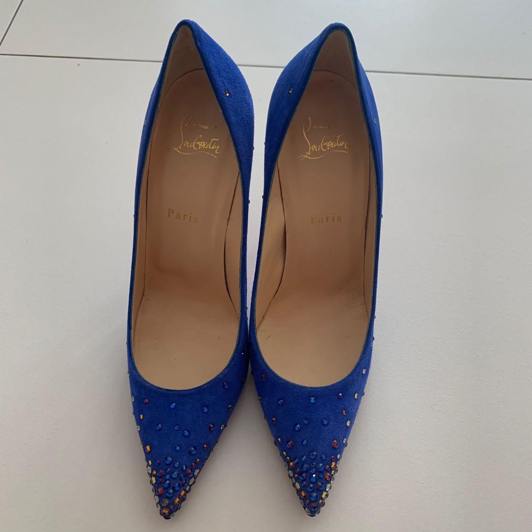Brand new Christian Louboutin crystal blue, Women's Fashion, Footwear ...