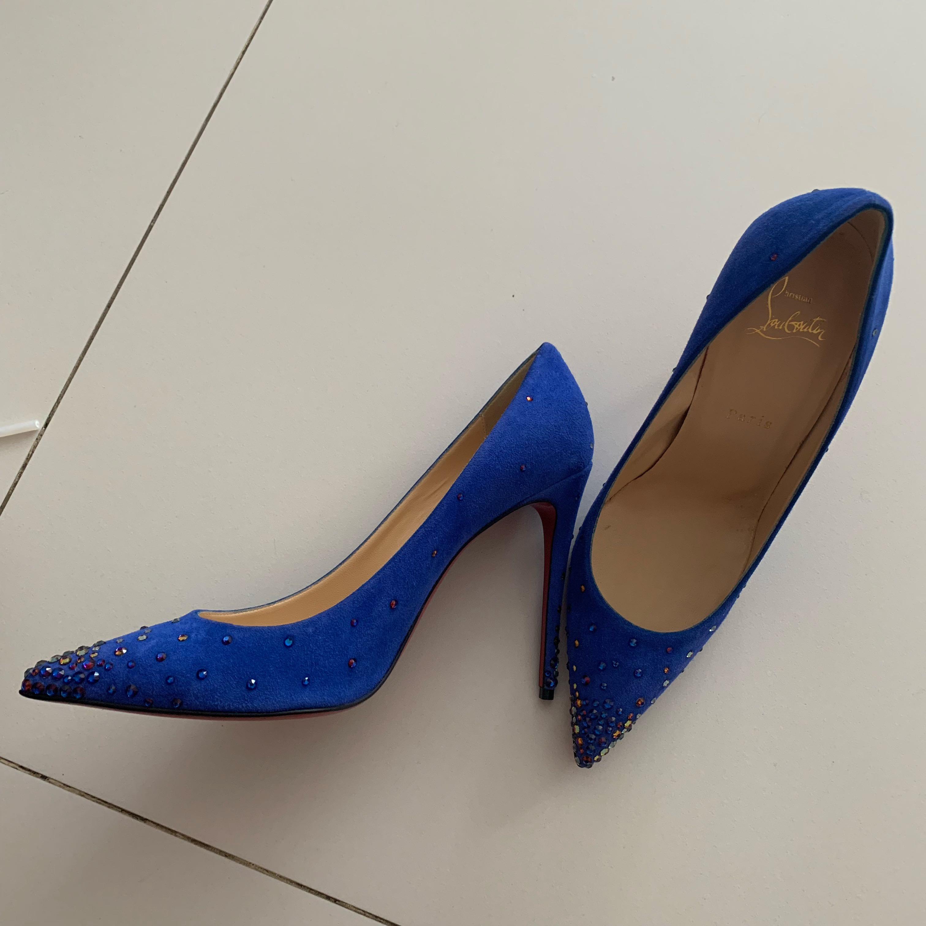 Brand new Christian Louboutin crystal blue, Women's Fashion, Footwear ...